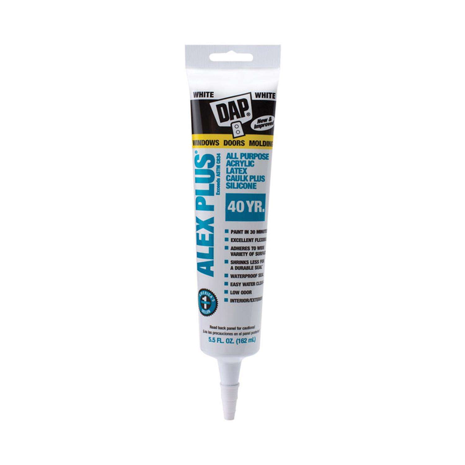 DAP Alex Plus White Acrylic All Purpose Caulk 5.5 oz - Ace Hardware