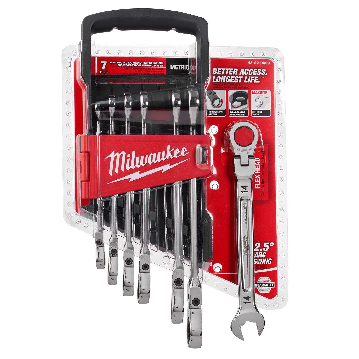 Milwaukee Metric Ratcheting Flex Head Combination Wrench Set 7 pc - Ace ...