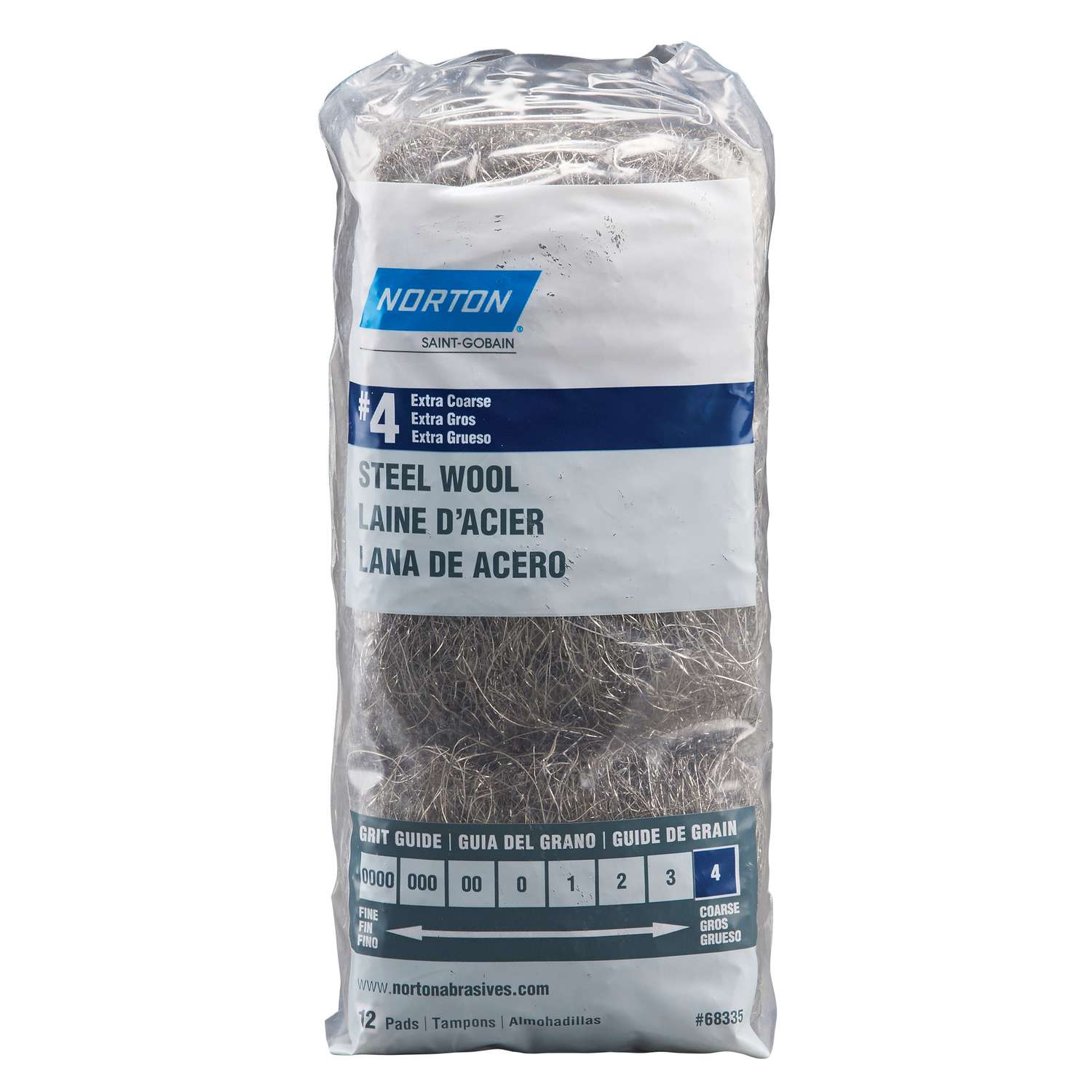 Norton 4 Grade Extra Coarse Steel Wool Pad 12 pk - Ace Hardware