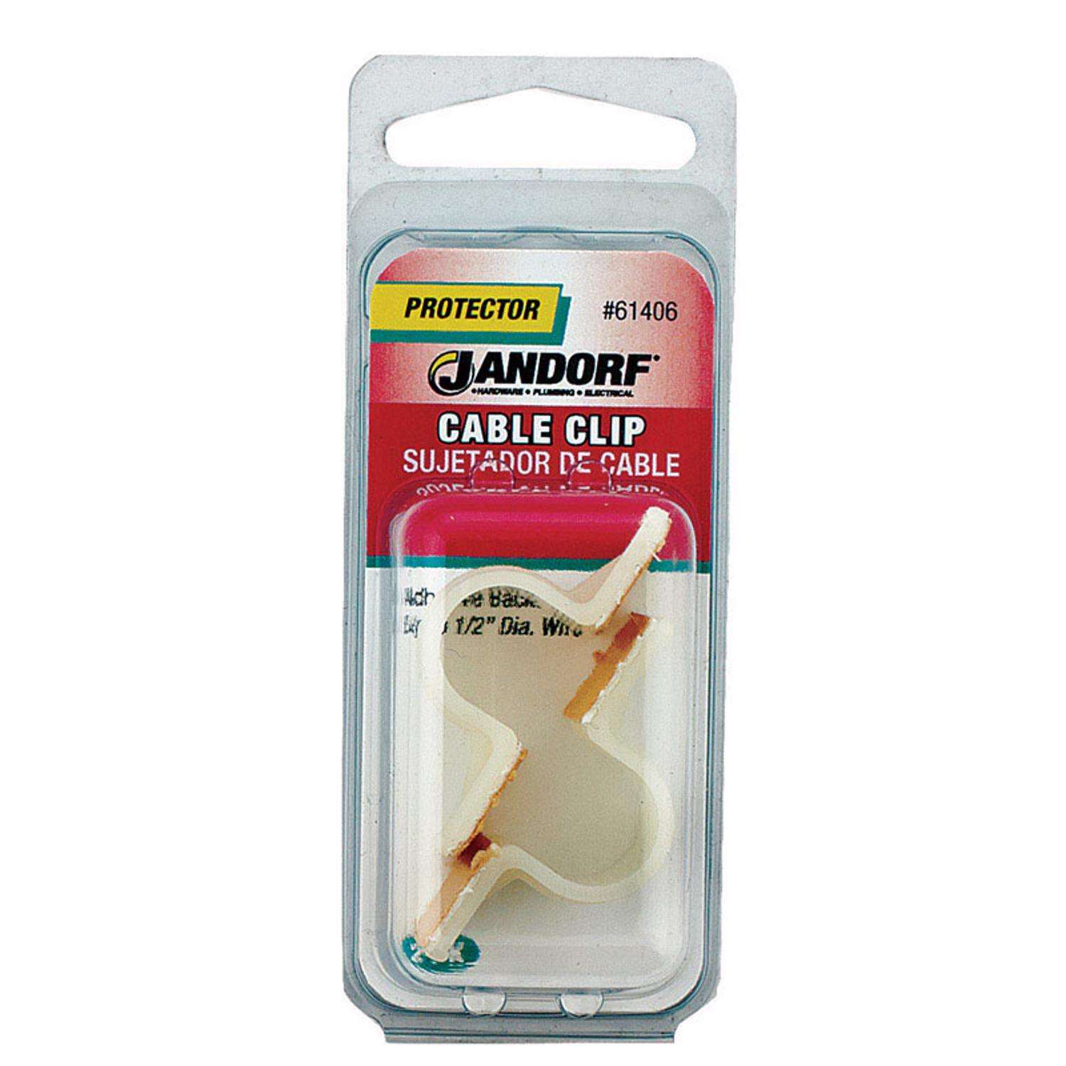 Jandorf 1/2 in. D X 1.6 in. L White Nylon Cable Clip - Ace Hardware