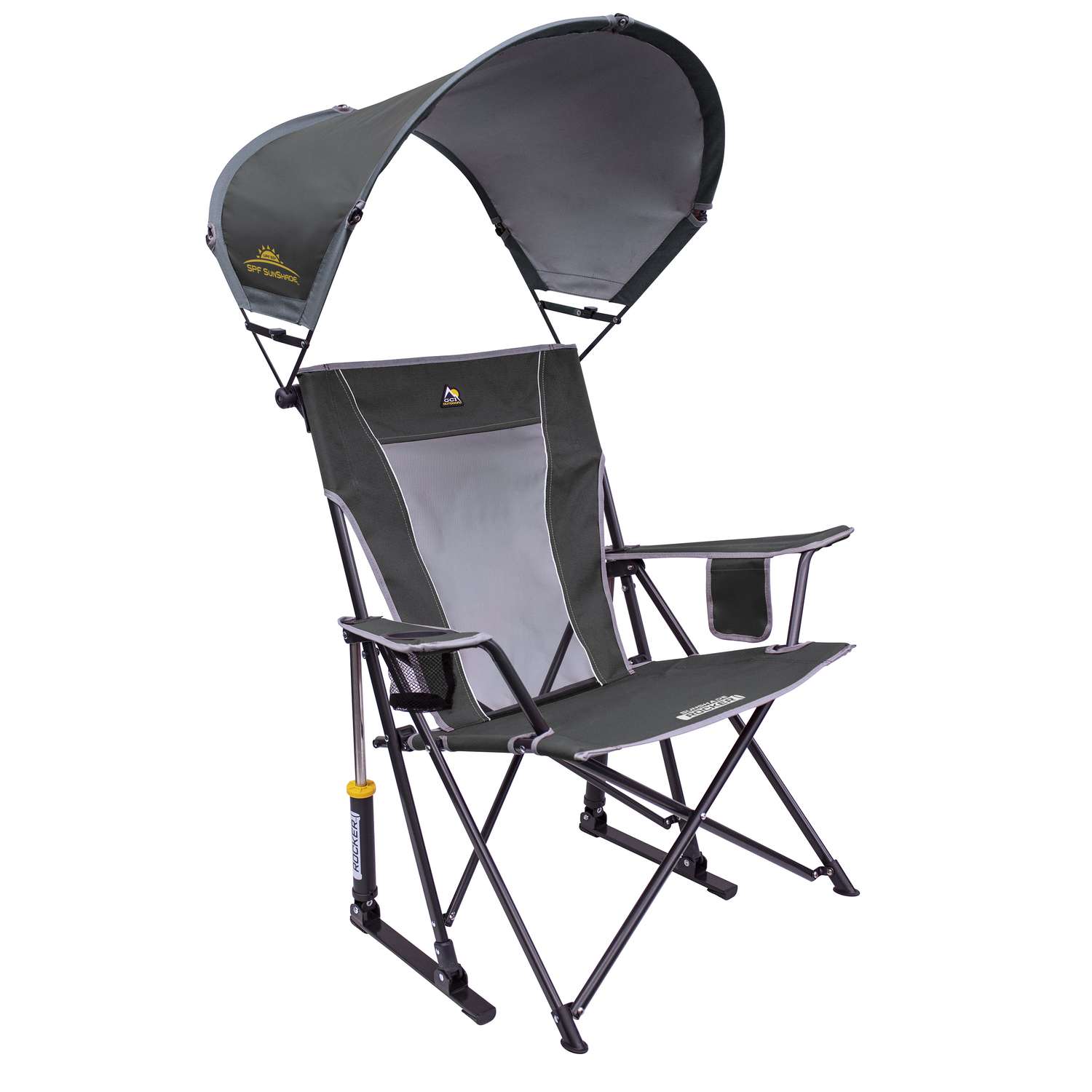 GCI Outdoor SunShade Rocker Pewter Canopy Folding Rocker - Ace Hardware