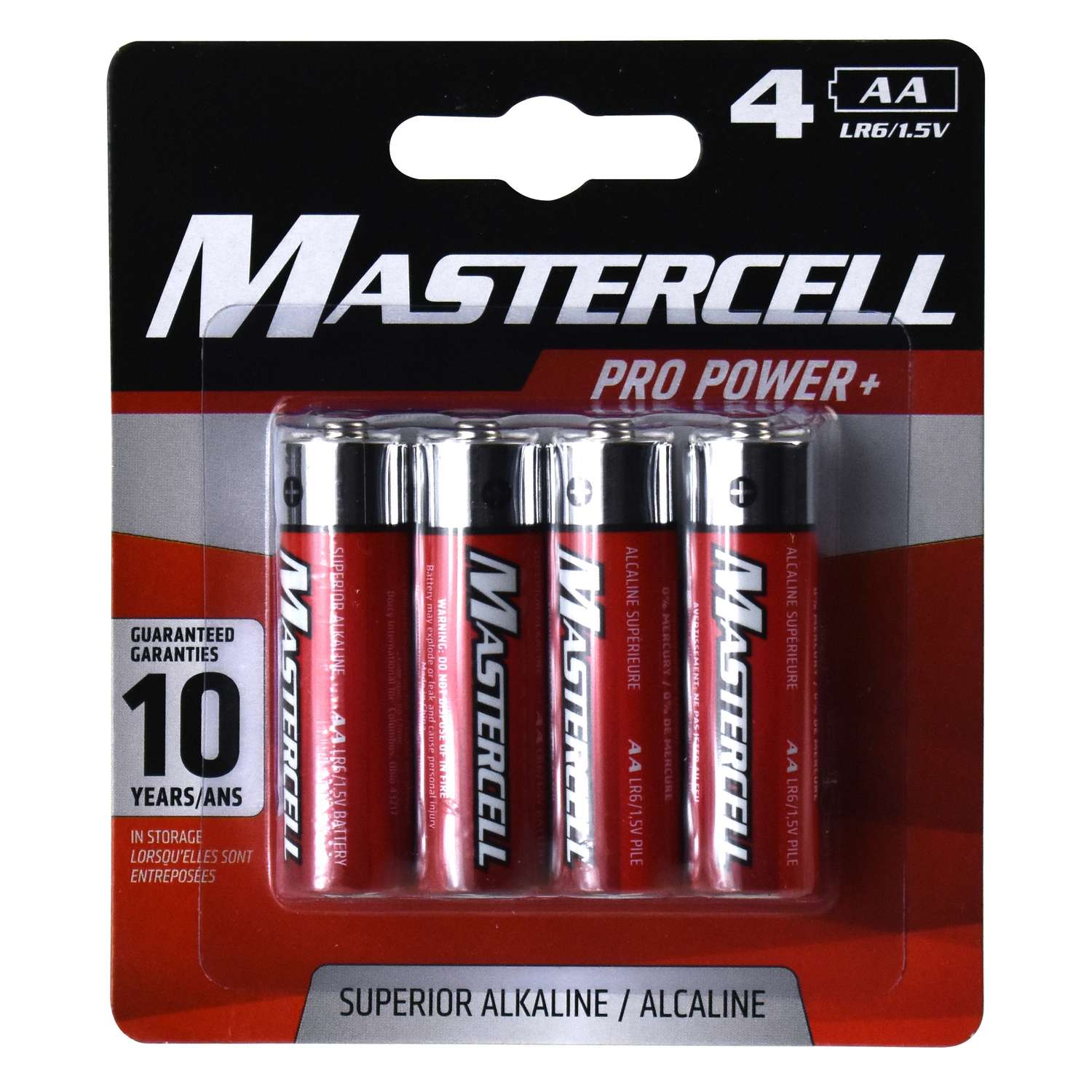 Mastercell Pro Power AA Alkaline Batteries 4 pk Carded Mfr# 411634 ...