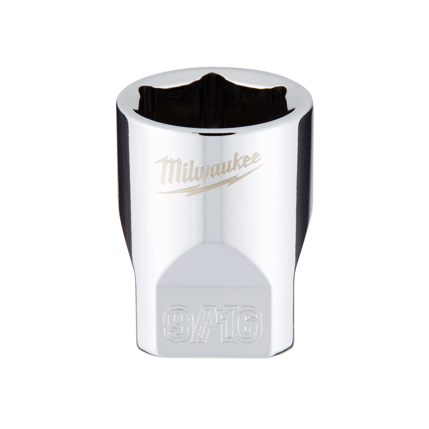 Milwaukee 9/16 in. X 1/4 in. drive SAE 6 Point Standard Socket 1 pc ...
