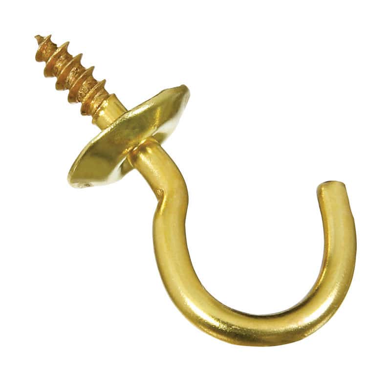 National Hardware Gold Solid Brass 5/8 in. L Cup Hook 1 pk - Ace Hardware