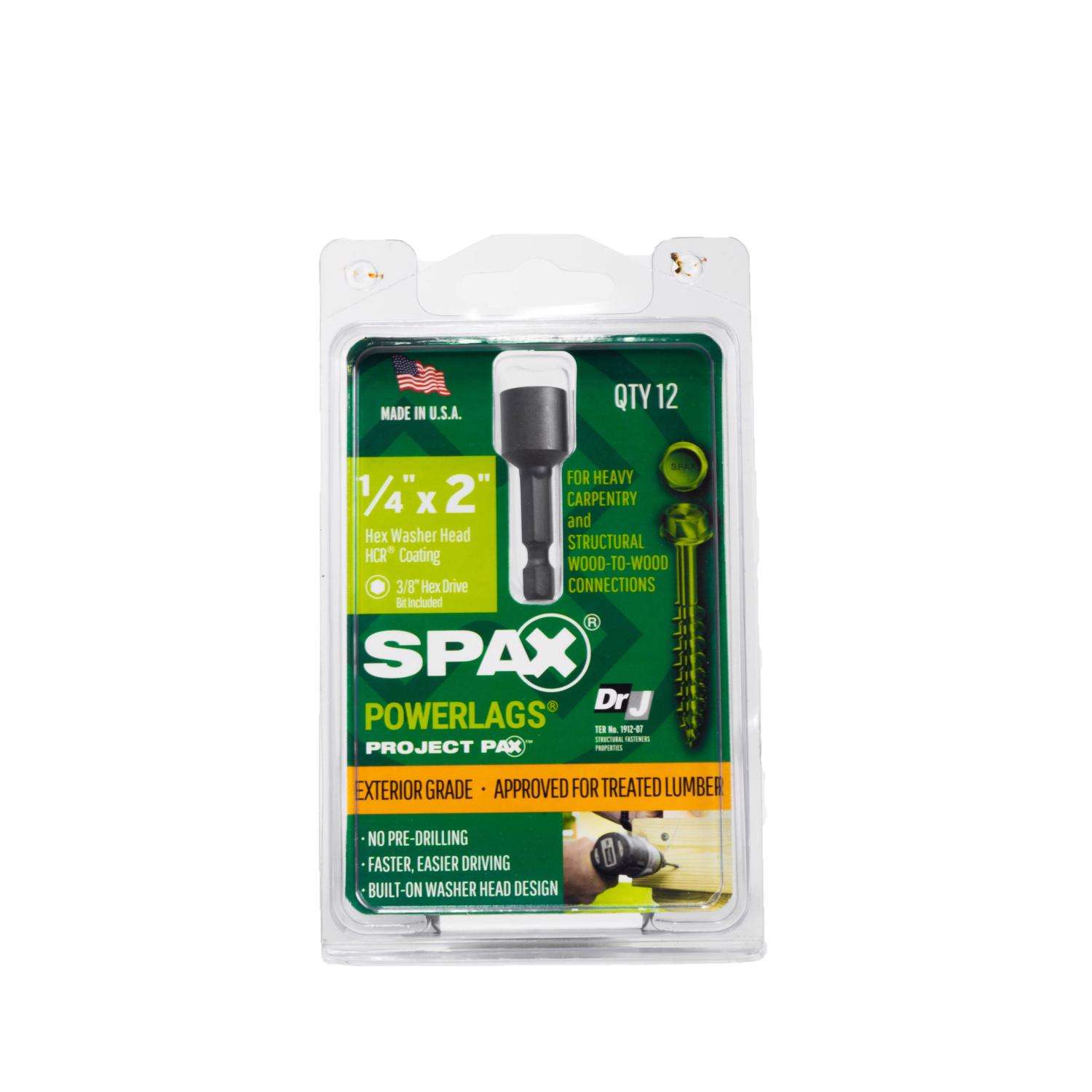 SPAX PowerLags 1/4 in. X 2 in. L Washer High Corrosion Resistant Carbon ...
