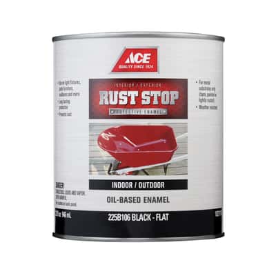 Ace Rust Stop Indoor and Outdoor Flat Black Oil-Based Enamel Rust ...