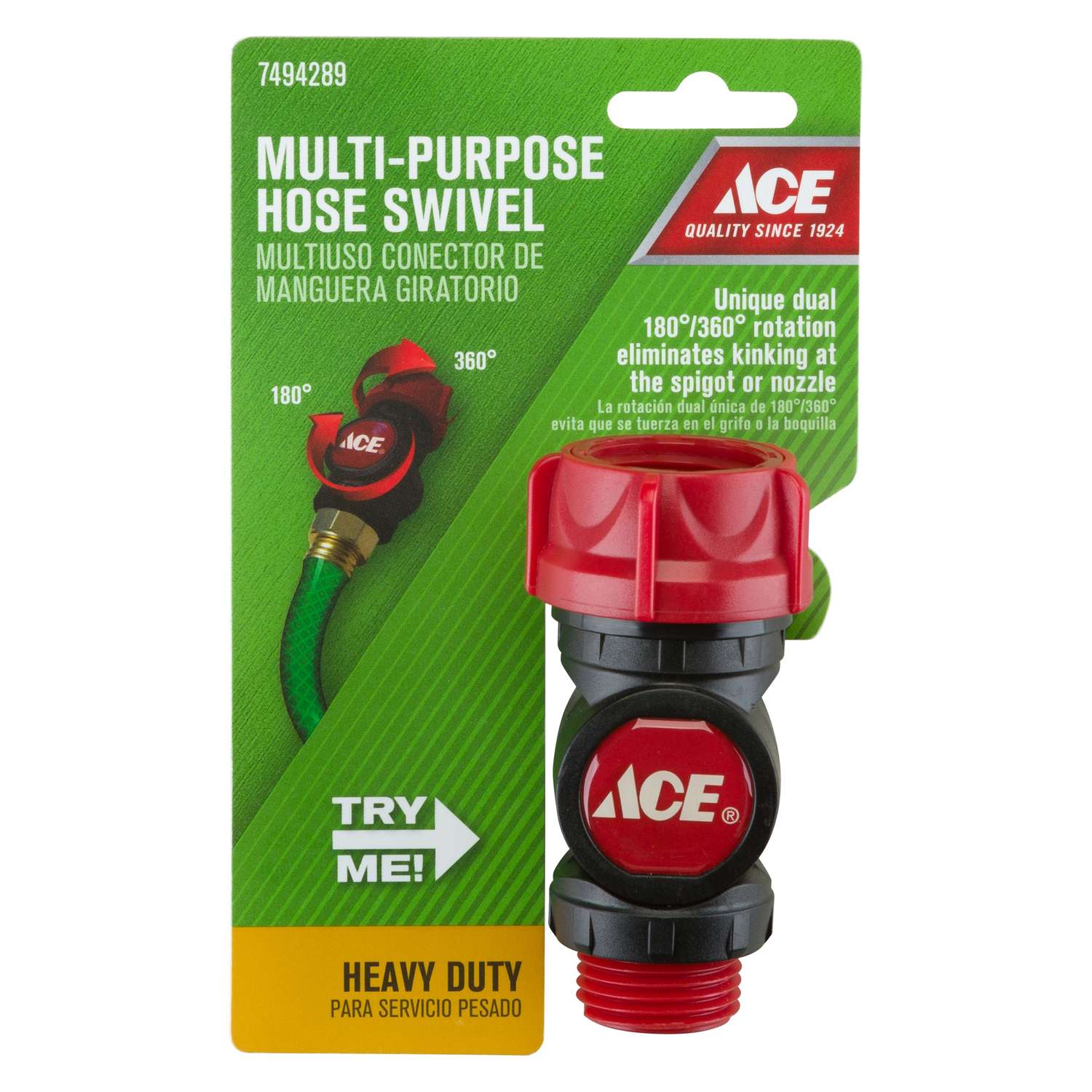 Ace 5/8 in. Plastic Threaded Male/Female Swivel Hose Connector - Ace ...