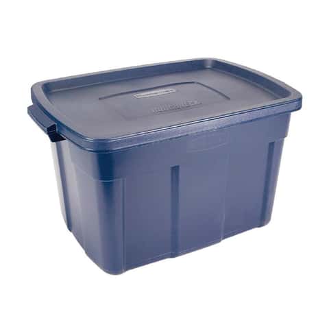 Rubbermaid Roughneck 25 gal Blue Storage Box 23-5/16 in. H X 18-1/2 in ...