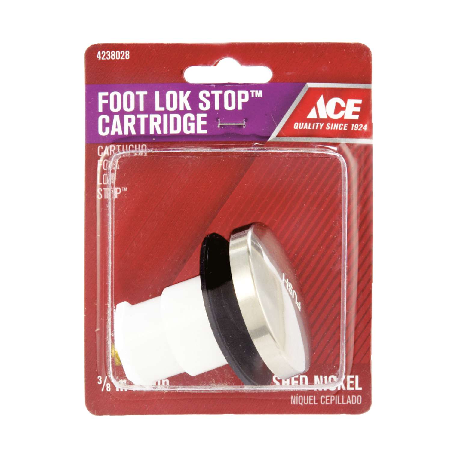 Ace Foot Lok Stop Cartridge 3/8 in. Brushed Nickel Plastic Tub Drain ...