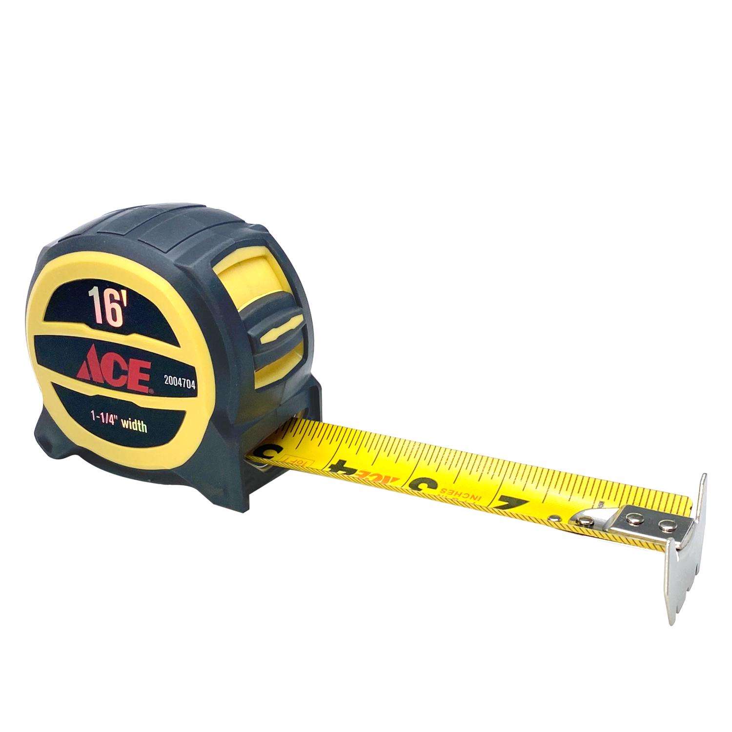 Ace 16 ft. L X 1-1/4 in. W Wide Blade Tape Measure 1 pk - Ace Hardware