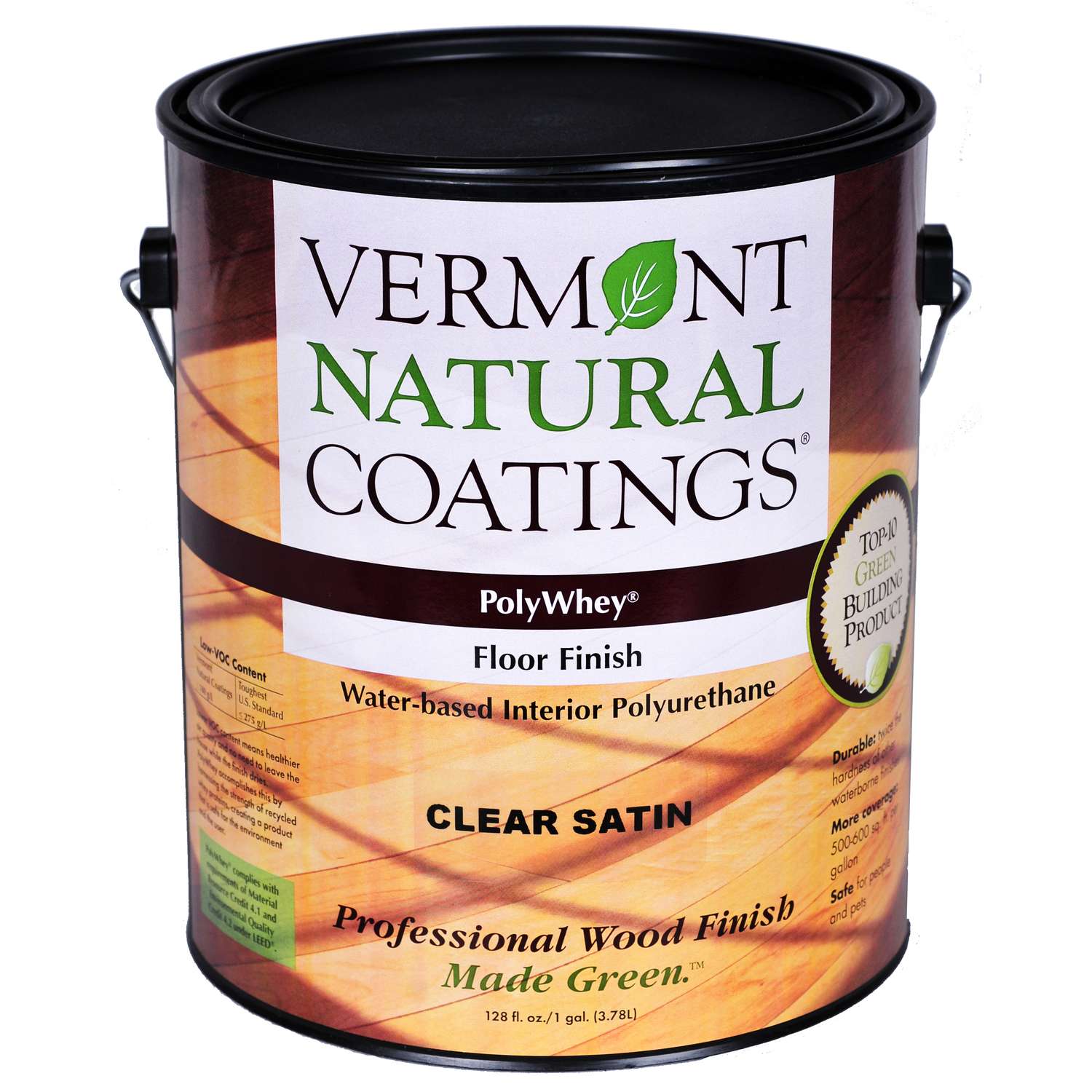 Vermont Natural Coatings PolyWhey Satin Clear Water-Based Floor Finish ...