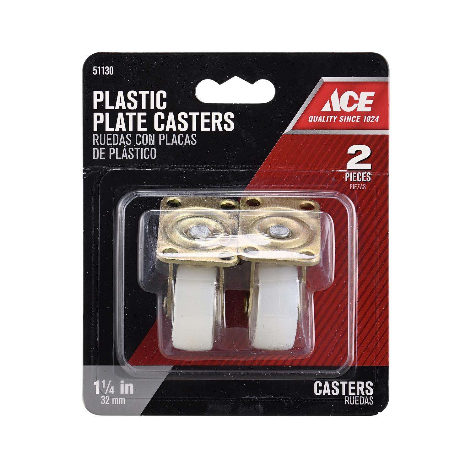 Ace 1-1/4 in. D Swivel Plastic Caster 40 lb 1 pk - Ace Hardware