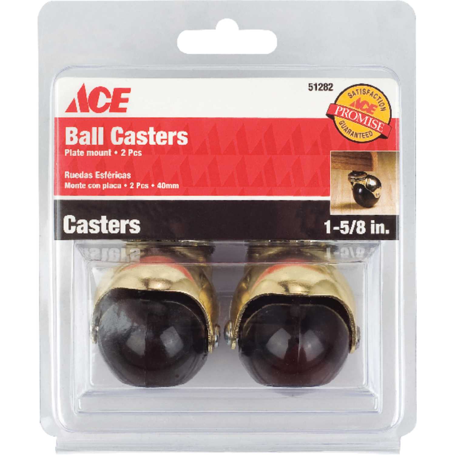 Ace 1-5/8 in. Dia. Swivel Hooded Ball Caster with Plate 75 lb. 2 pk ...