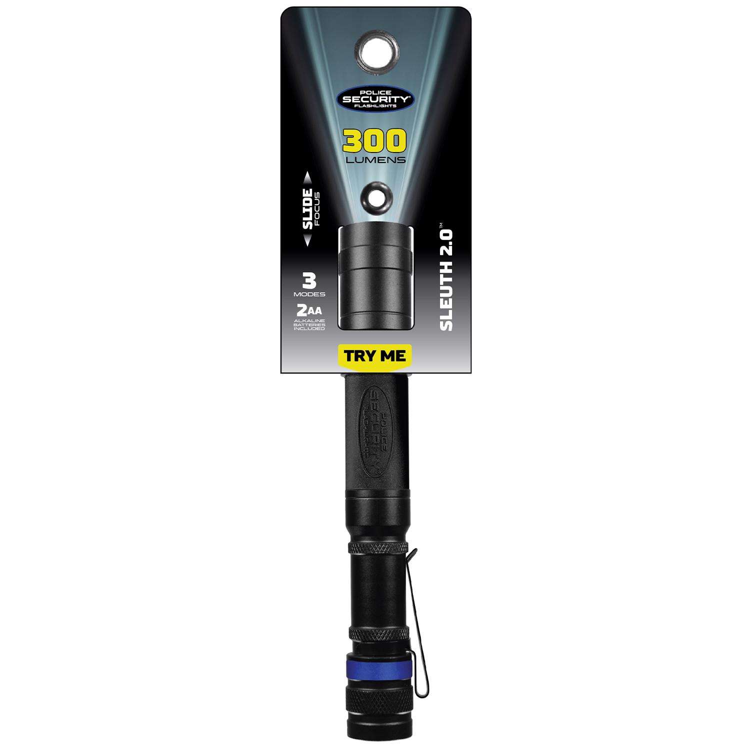 Police Security Sleuth 350 lm Black LED Flashlight AA Battery - Ace ...