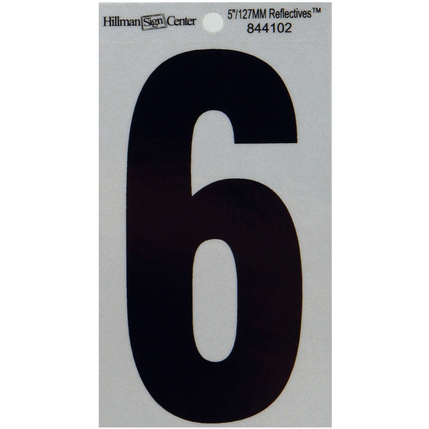 Hillman 5 in. Reflective Black Vinyl Self-Adhesive Number 6 1 pc - Ace ...