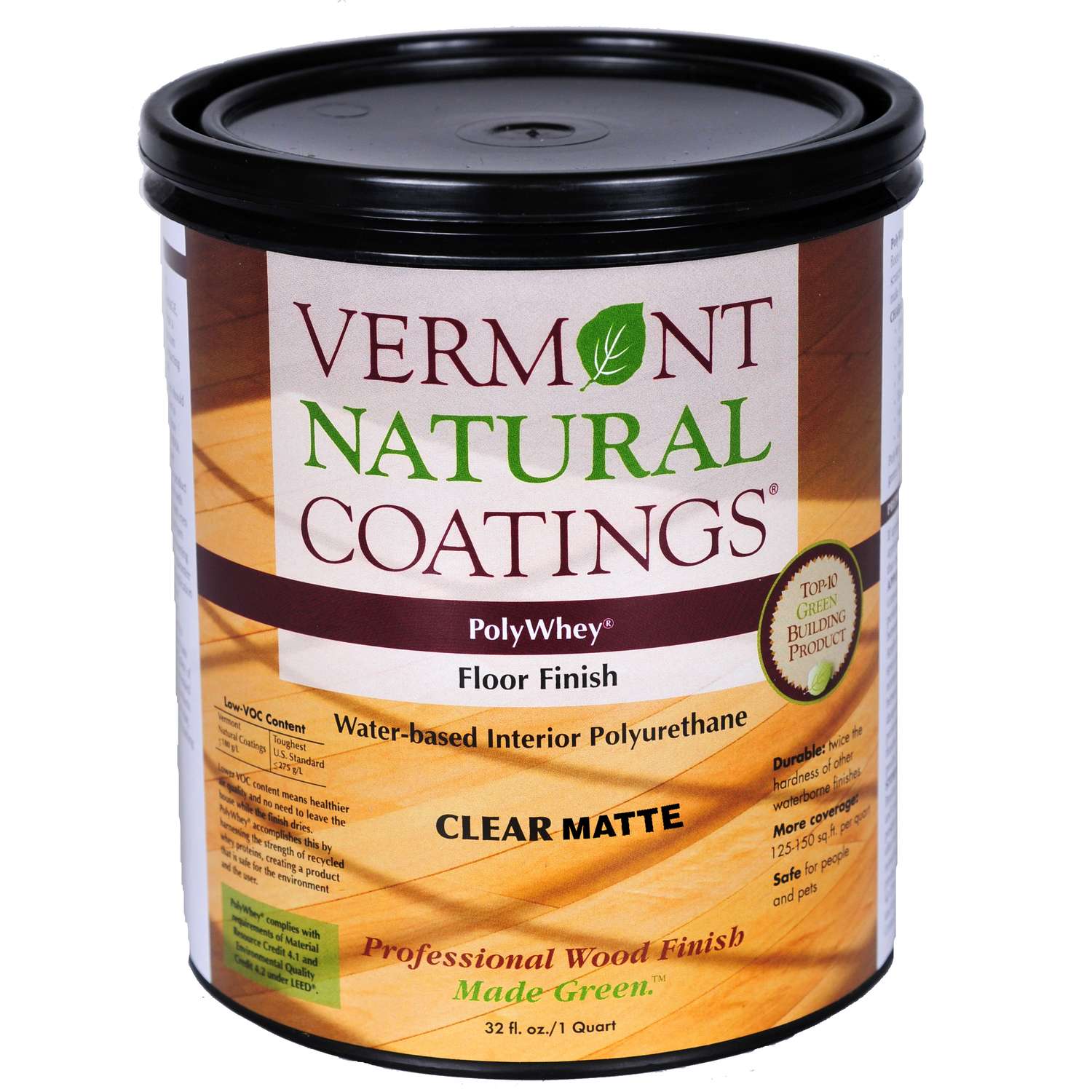 Vermont Natural Coatings PolyWhey Matte Clear Water-Based Floor Finish ...