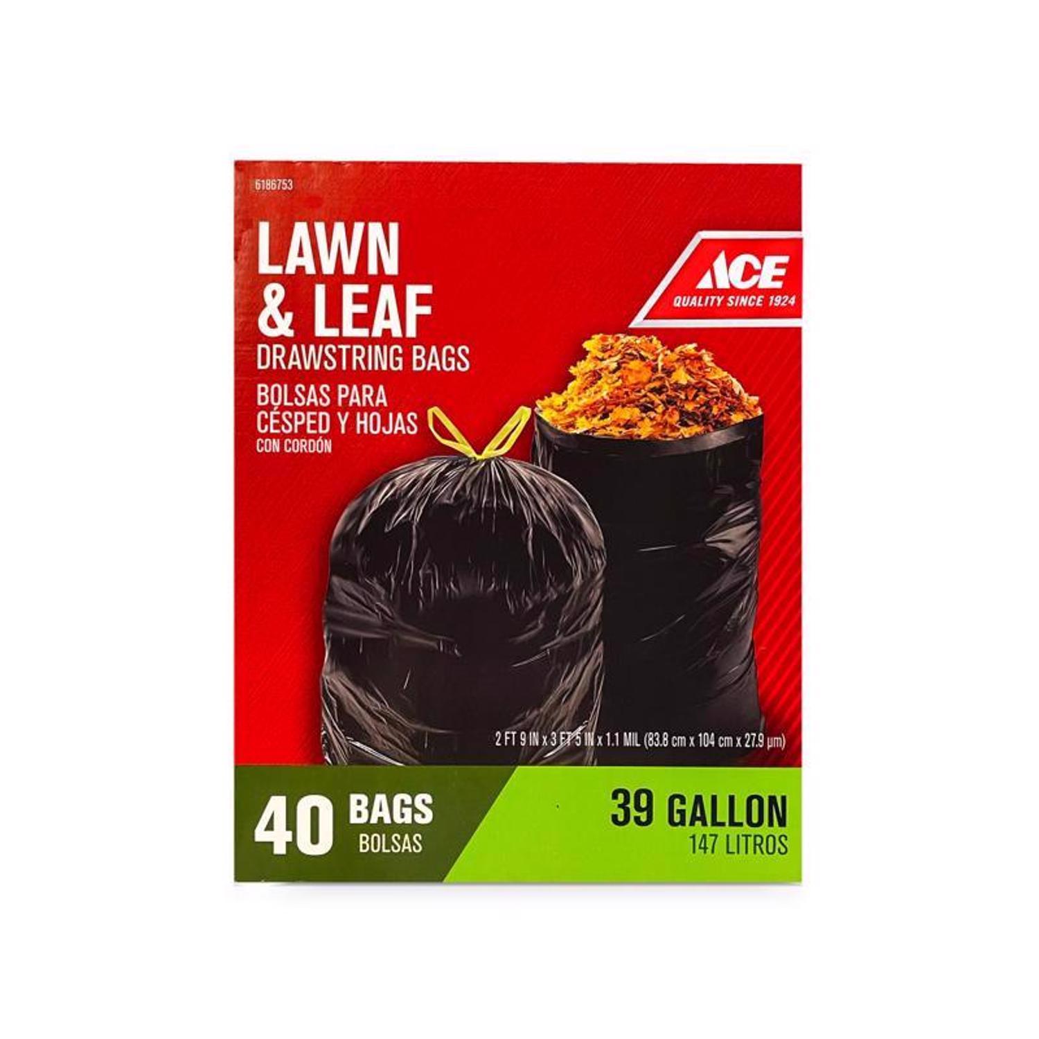 Ace 39 gal Lawn & Leaf Bags Drawstring 40 pk Mfr# 1857817 - Ace Hardware