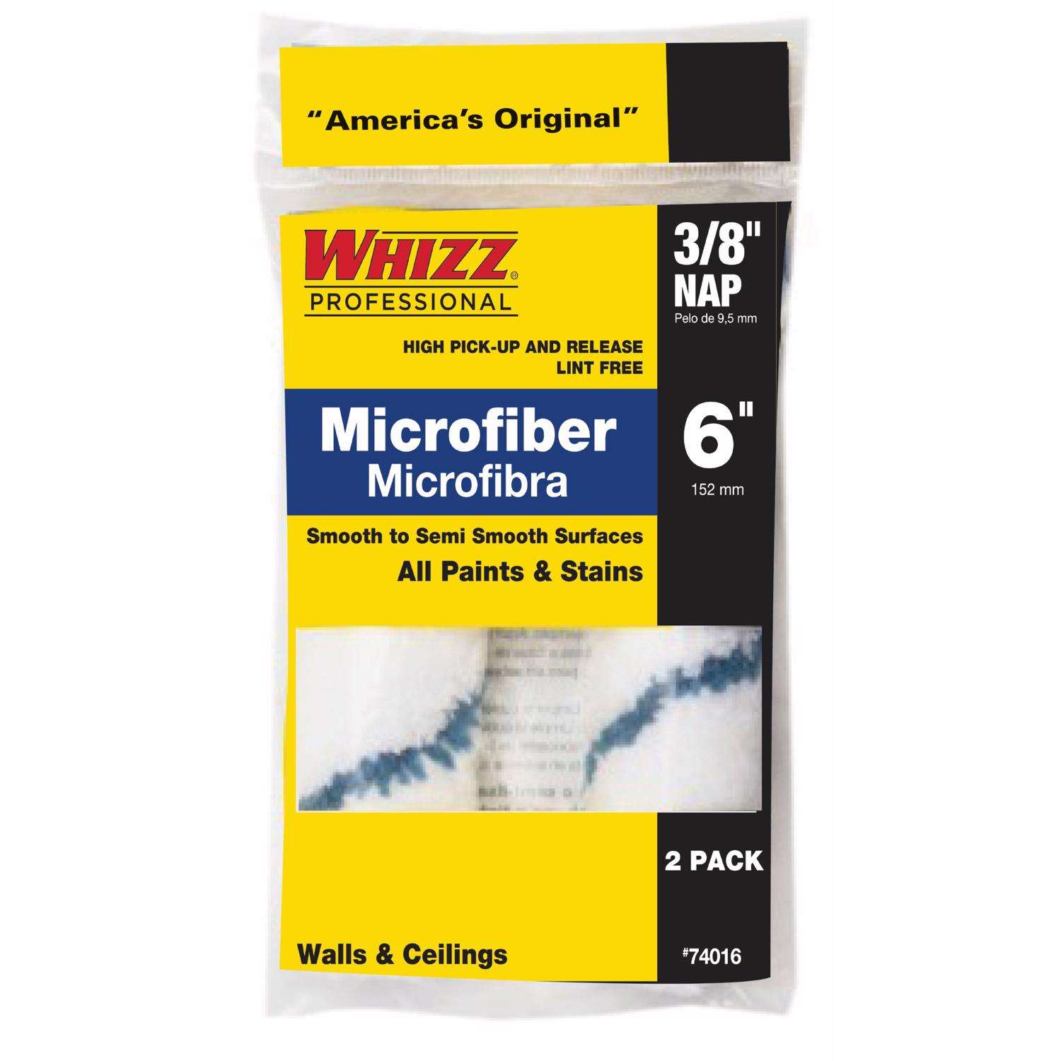 Whizz Microfiber 6 in. W X 3/8 in. Mini Paint Roller Cover 2 pk - Ace ...