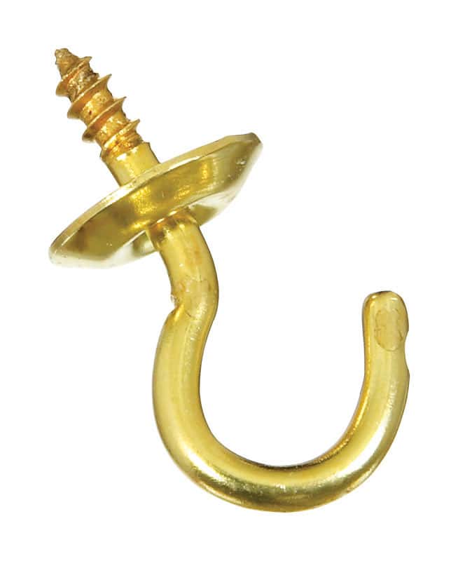 National Hardware Gold Solid Brass 1/2 in. L Cup Hook 1 pk - Ace Hardware