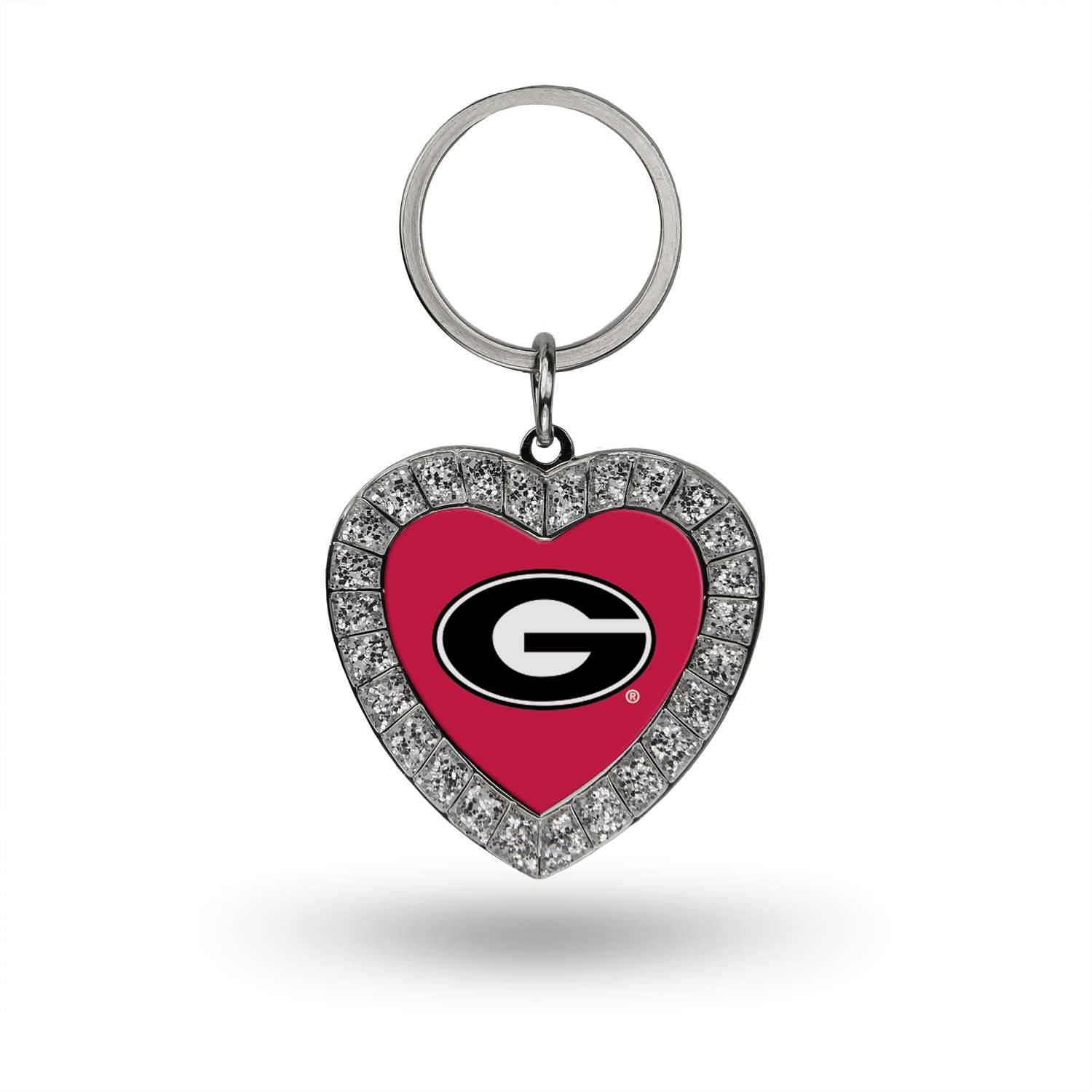 Rico College Georgia Bulldogs Rhinestone Heart Keychain Metal 1 pc Mfr ...