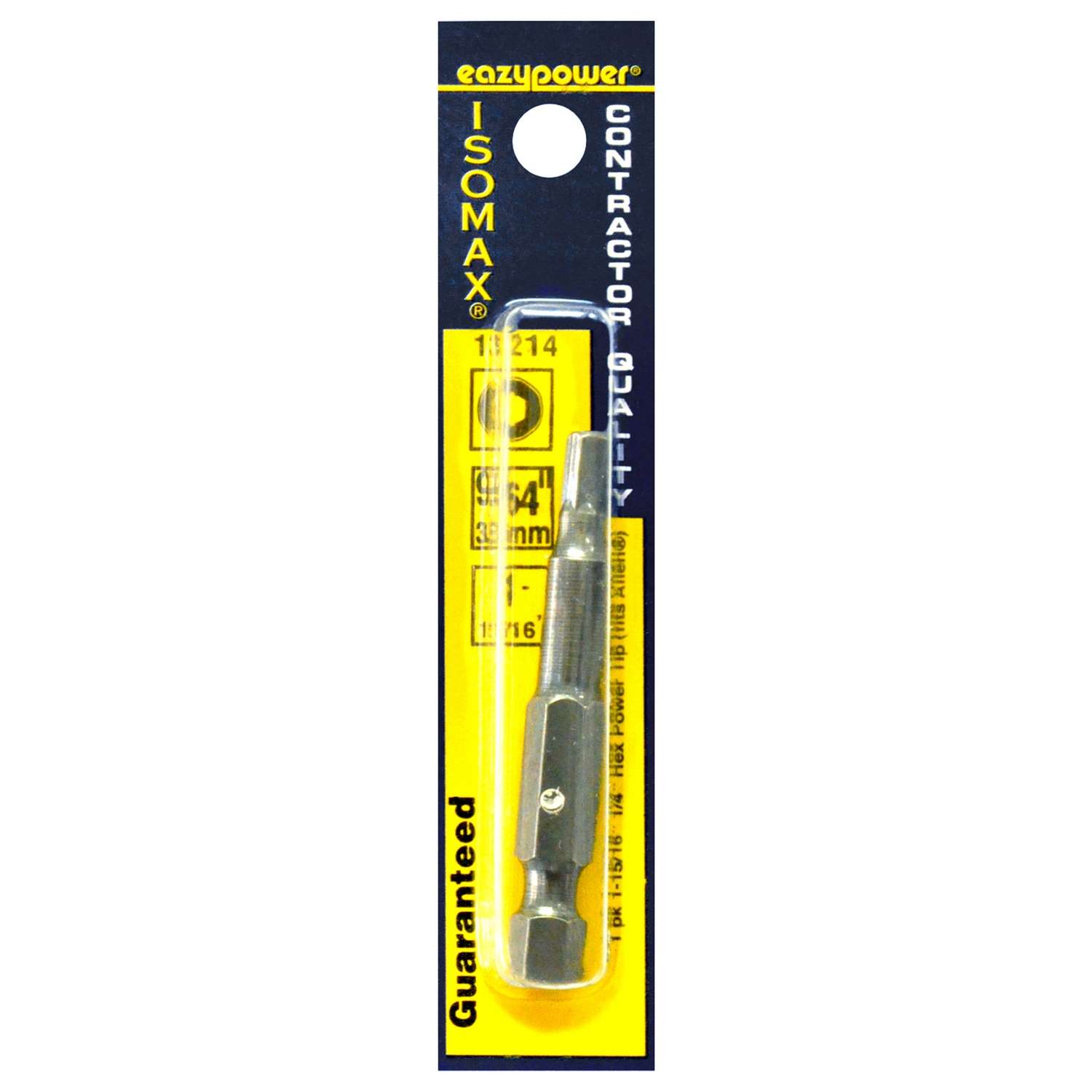Eazypower Isomax Hex 9/64 in. X 1-15/16 in. L Power Bit Hex Key Chrome ...