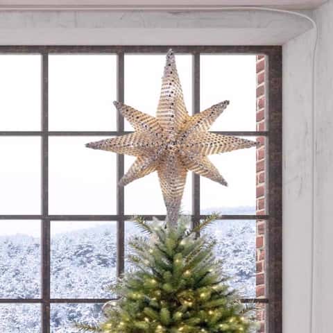 Celebrations Incandescent Silver Star of Bethlehem Tree Topper 14 in ...