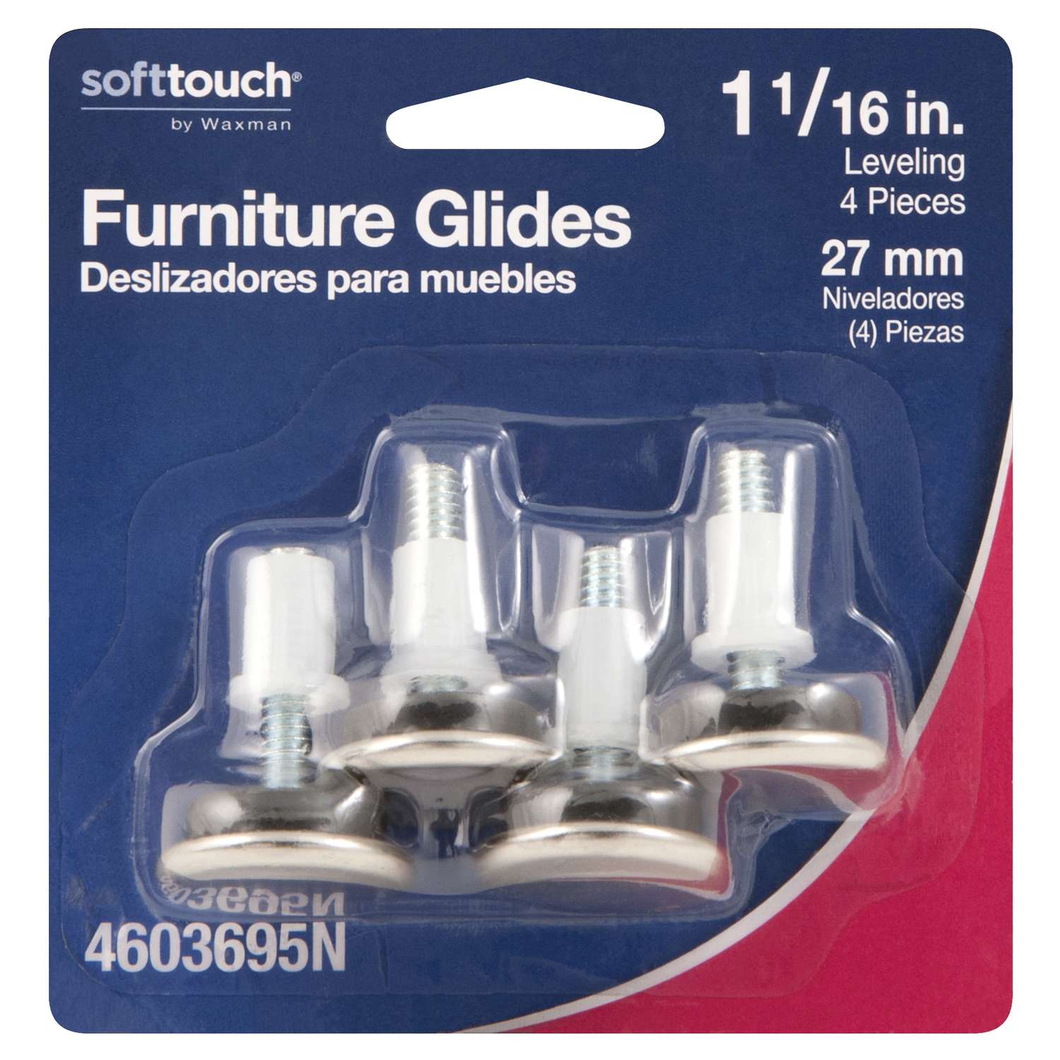 Softtouch White 1 in. Screw-On Plastic Foot Cap 4 pk Mfr# 4603695N ...