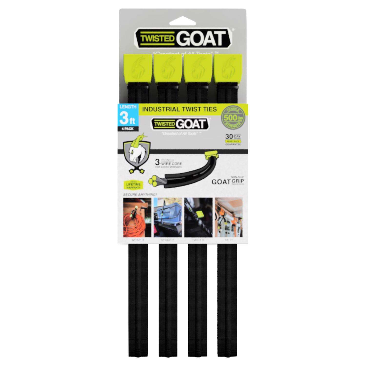 Twisted Goat 36 in. L Black Twist Ties 4 pk - Ace Hardware