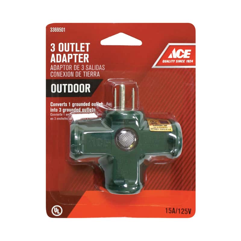 Ace Grounded 3 outlets Adapter 1 pk - Ace Hardware