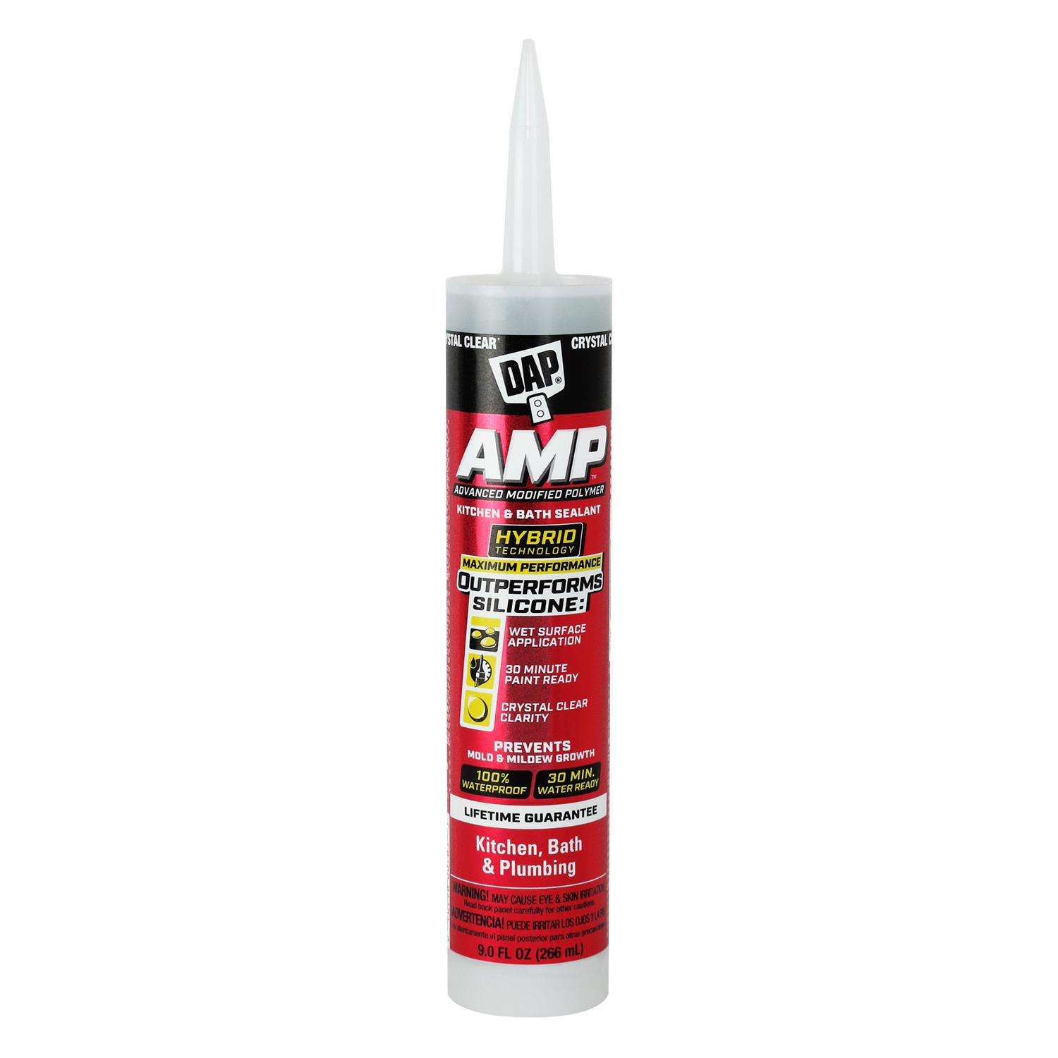 DAP AMP Crystal Clear Polymer Advanced Hybrid Caulk Sealant 9 oz - Ace ...