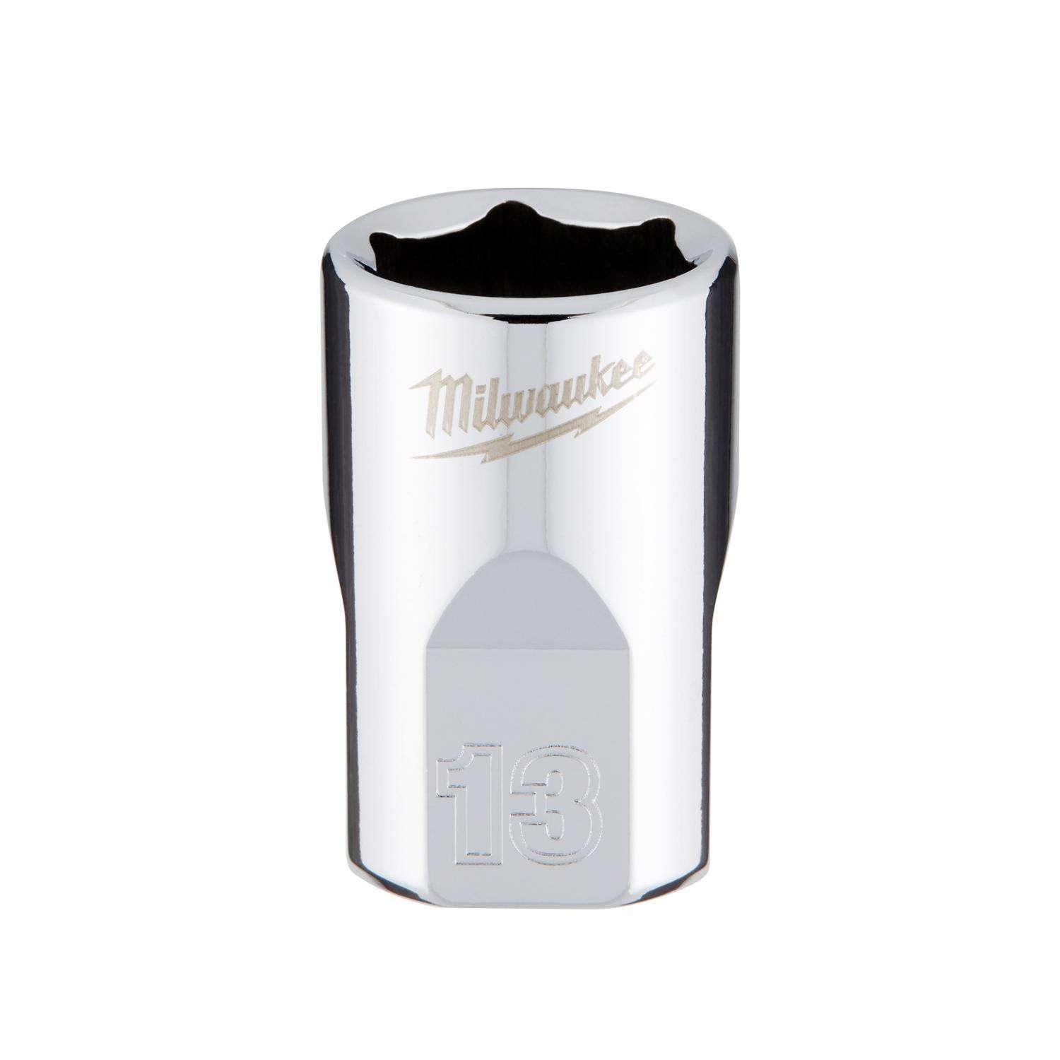 Milwaukee 13 mm X 3/8 in. drive Metric 6 Point Standard Socket 1 pc ...