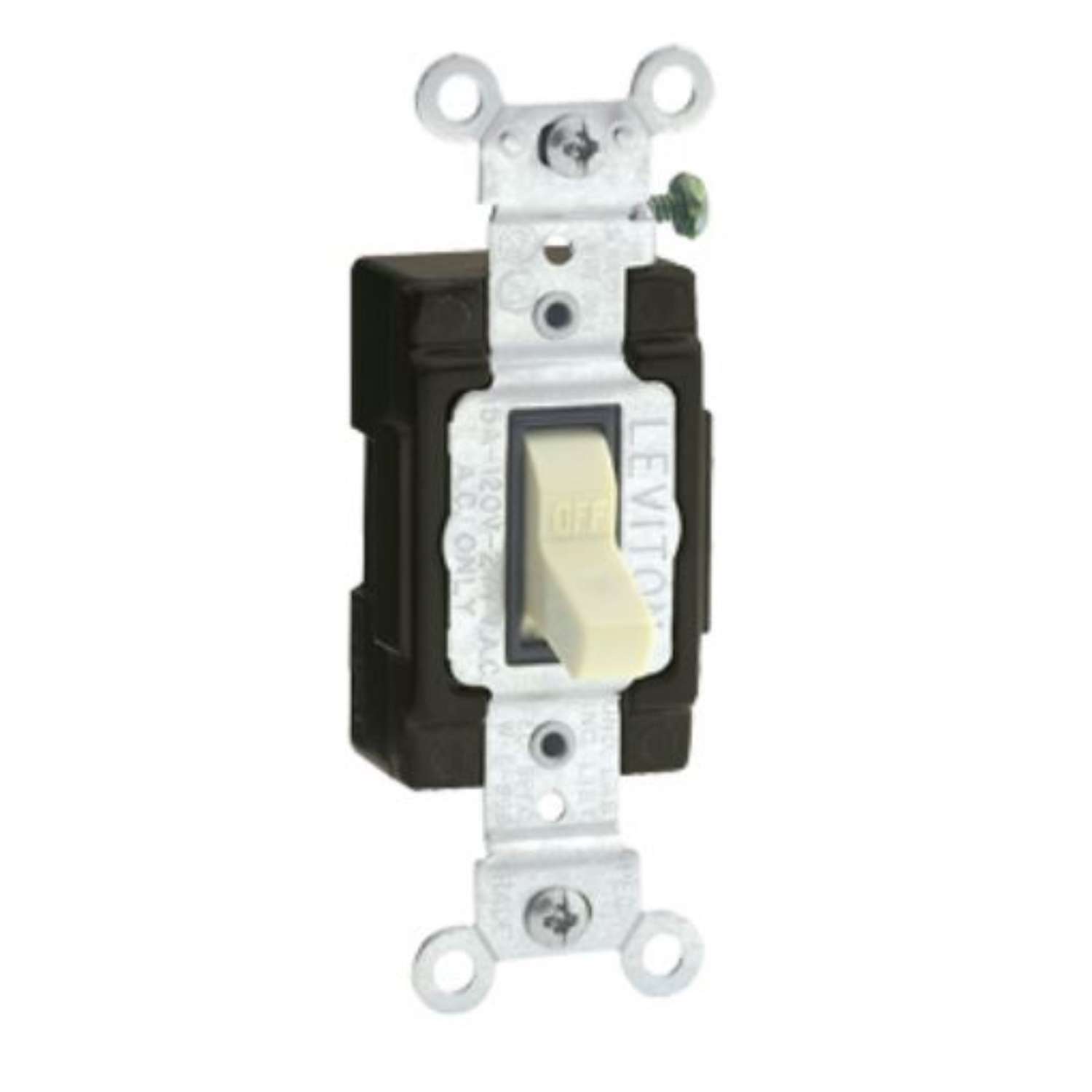 Leviton 15 amps Single Pole Toggle AC Quiet Switch Ivory 1 pk - Ace ...