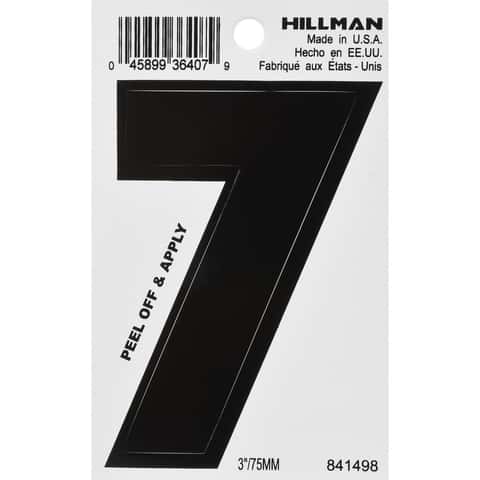 Hillman 3 in. Black Vinyl Self-Adhesive Number 7 1 pc - Ace Hardware