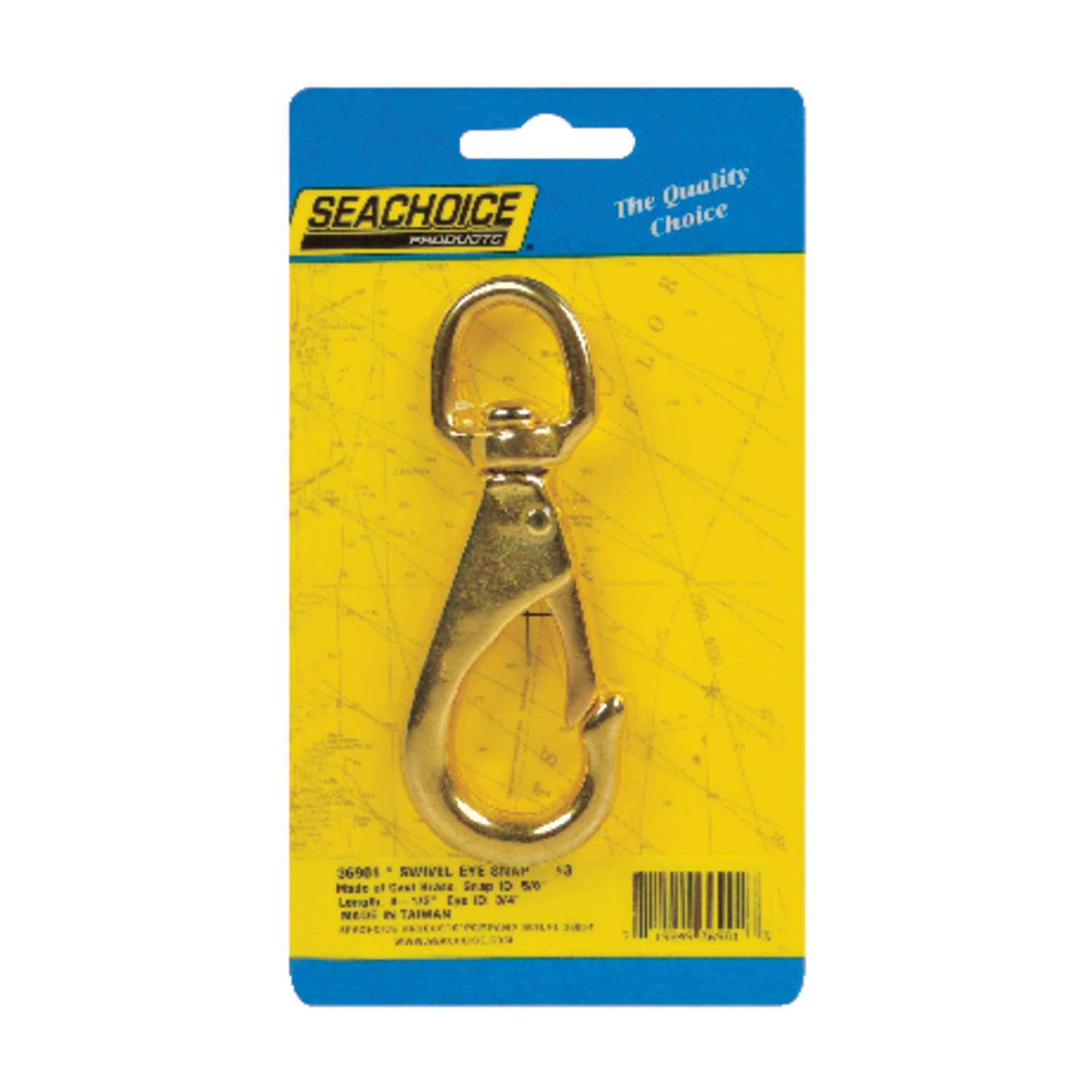 Seachoice Chrome-Plated Brass 4-1/2 in. L Swivel Eye Snap Hook 1 pk ...