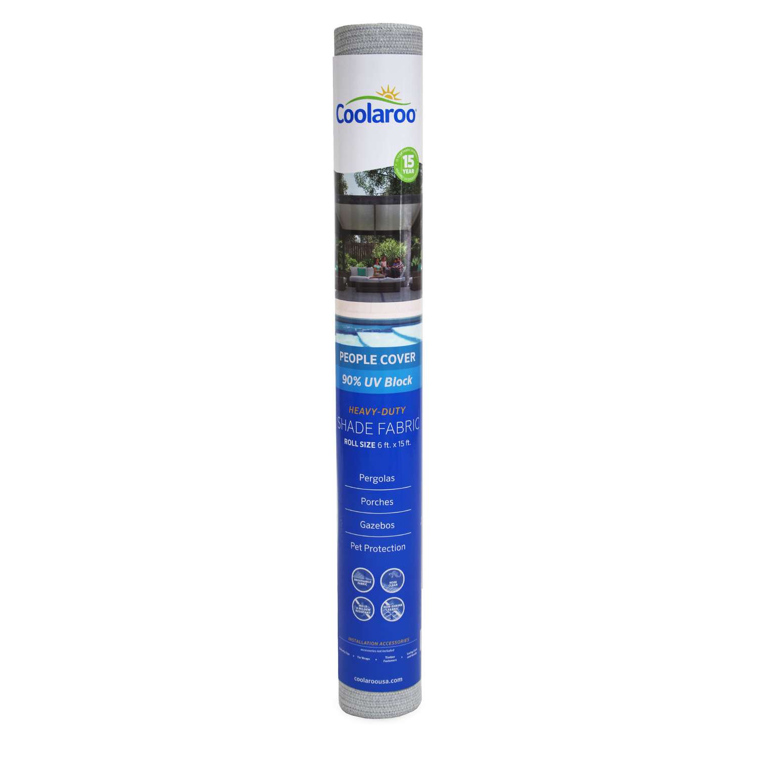 Coolaroo Polyethylene Shade Fabric Shade Cloth 15 ft. H X 6 ft. W Mfr ...