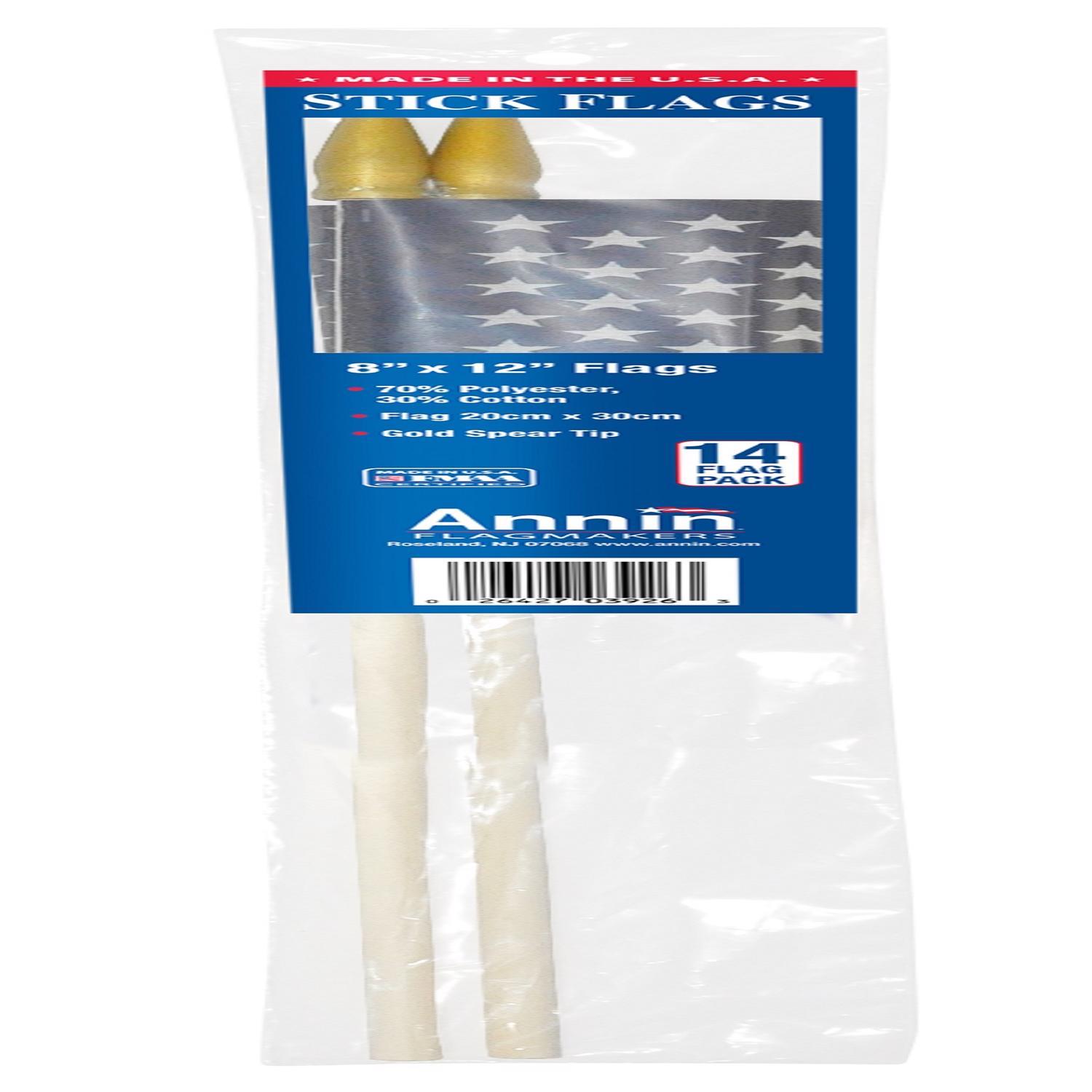 Annin American Flag Stick Flag 8 in. W X 12 in. L Mfr# 41210 - Ace Hardware