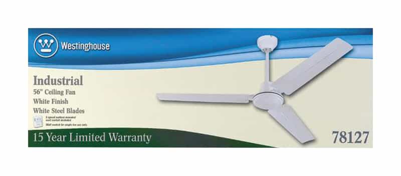 Westinghouse Industrial 56 in. 3 blade Indoor Antique White Ceiling Fan ...