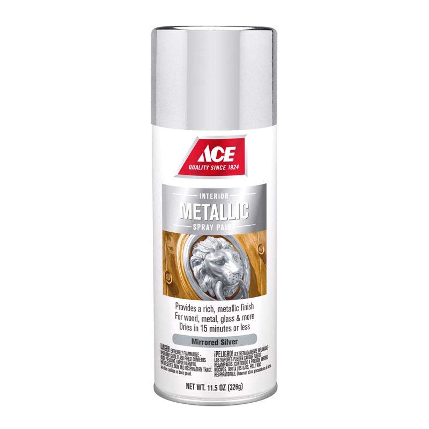 Ace Metallic Mirrored Silver Spray Paint 11.5 oz Mfr I17048A07 Ace Hardware