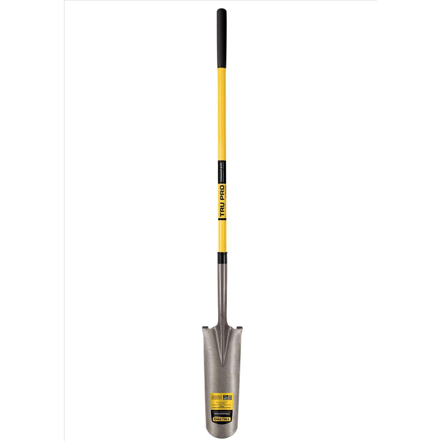 Tru-Pro 65 in. Steel Round Drain Spade Fiberglass Handle - Ace Hardware