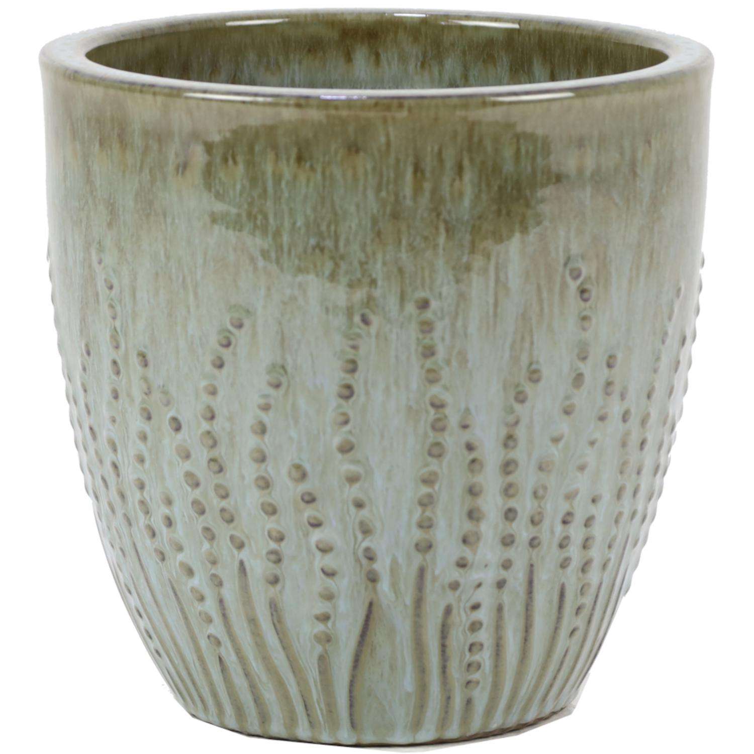 Deroma Krishna 9 in. H X 9.1 in. W X 9.1 in. D Ceramic Planter Gray Mfr ...