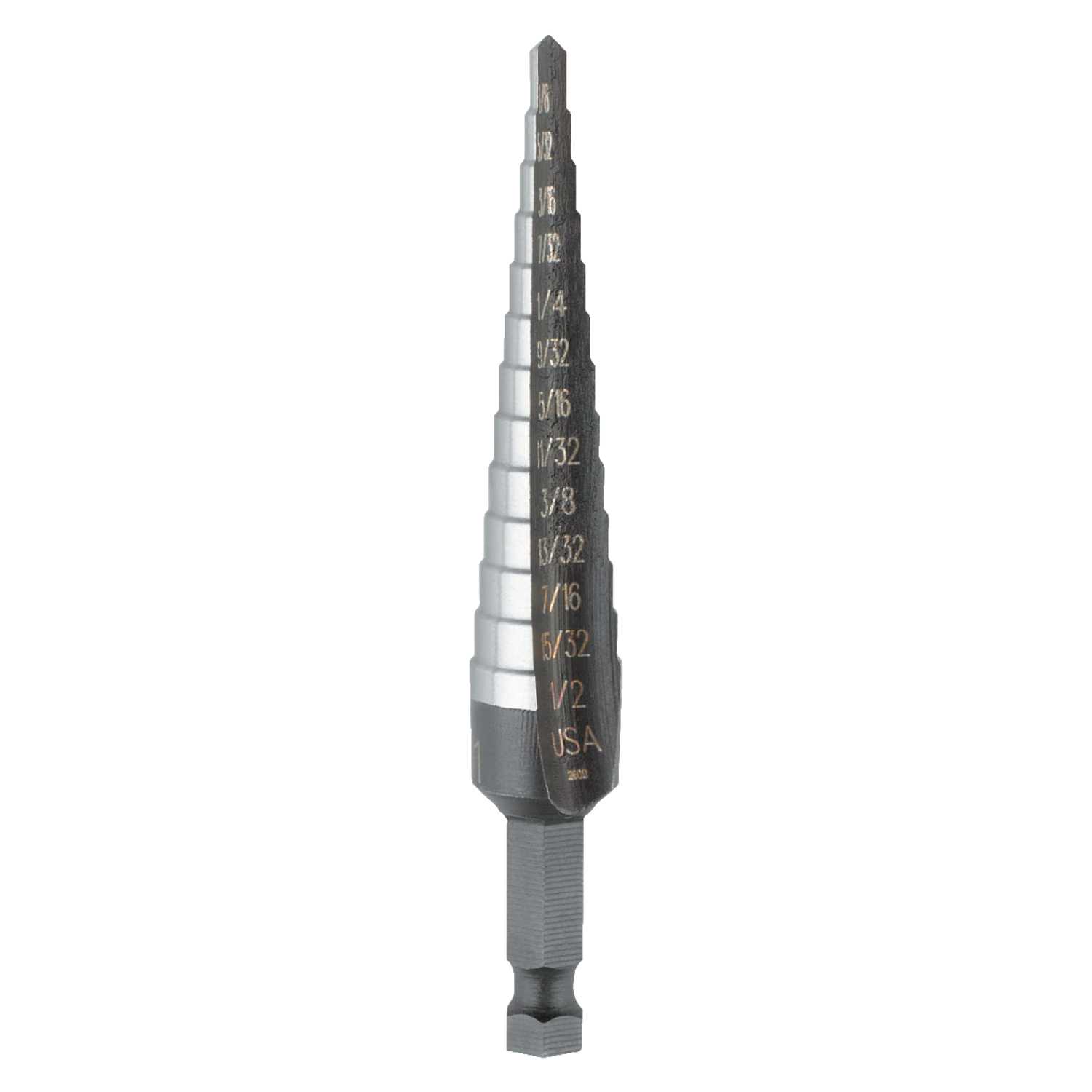 Irwin Unibit 1/8 - 1/2 in. Dia. x 6 in. L High Speed Steel Step Drill ...