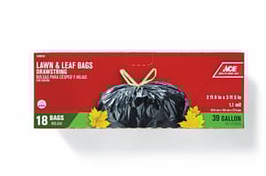 Ace 39 gal. Lawn and Leaf Bags Drawstring 18 pk - Ace Hardware