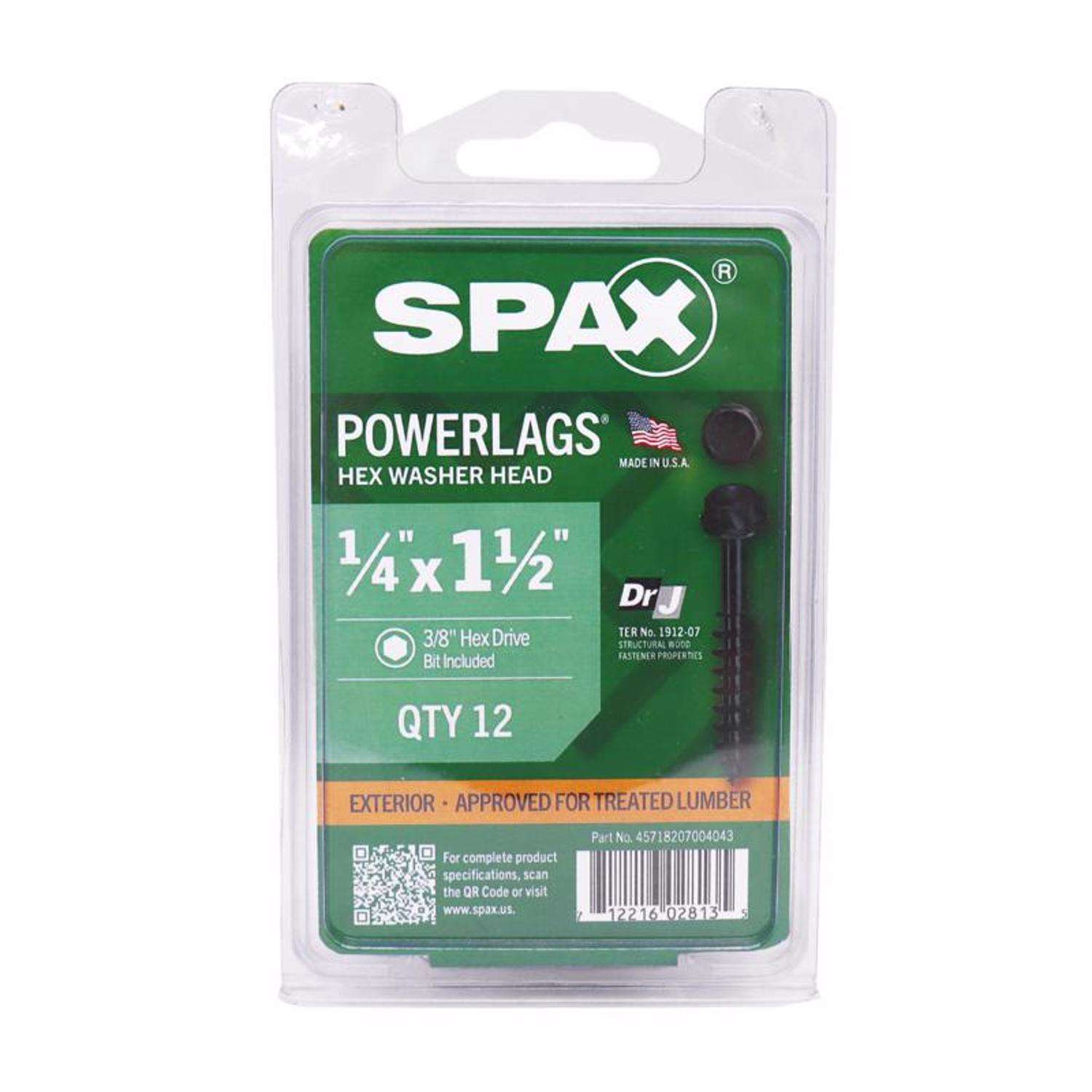 SPAX PowerLags 1/4 in. X 1-1/2 in. L Washer High Corrosion Resistant ...