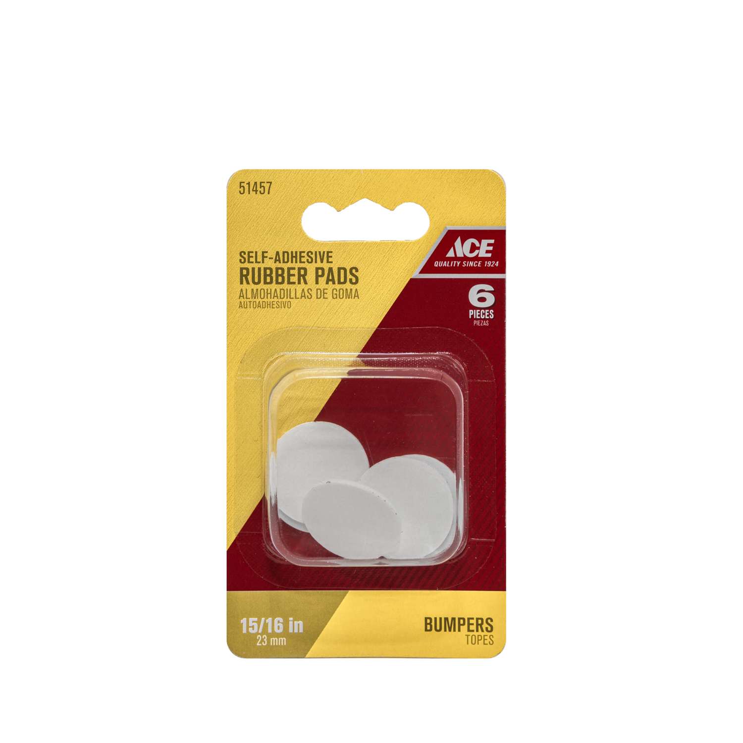 Ace Rubber Self Adhesive Protective Pad Beige Round 15/16" in. W 6 pk ...