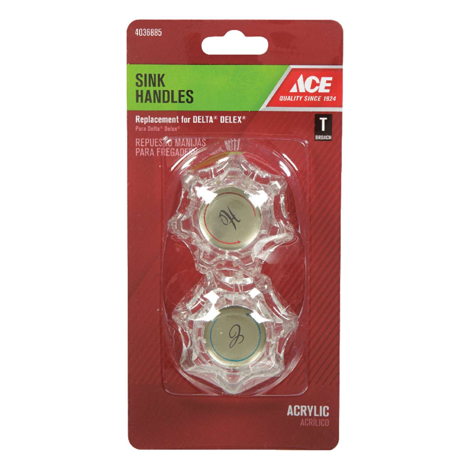 Ace OEM Clear Acrylic Hot and Cold Faucet Handles For Delta/Delex ...