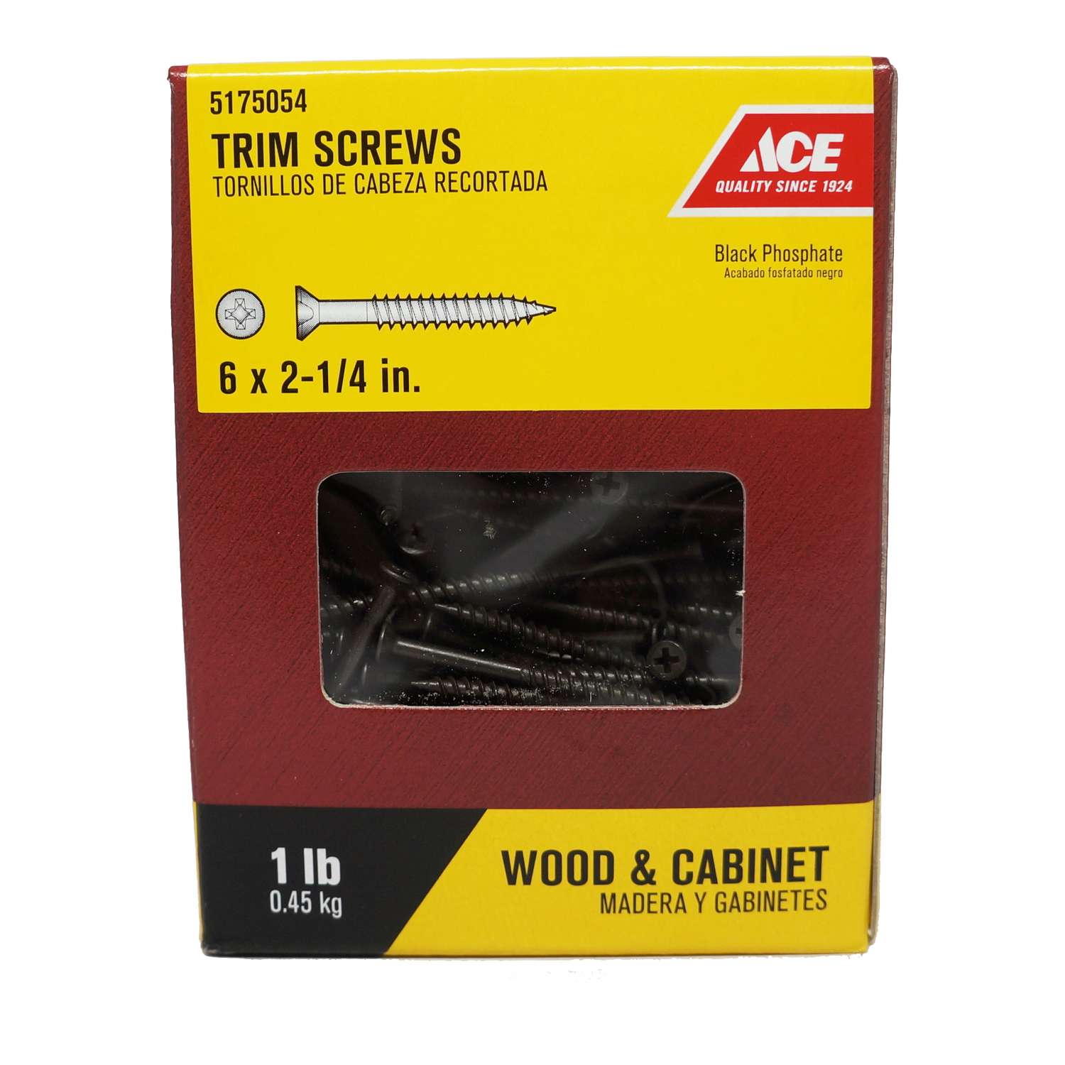 Ace No. 6 wire X 2-1/4 in. L Phillips Flat Trim Head Trim Screws 1 lb ...