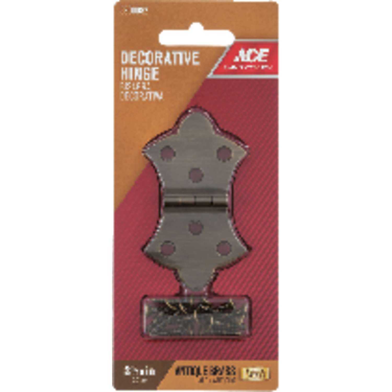 Ace 1-11/16 in. W X 3-1/16 in. L Antique Brass Brass Decorative Hinge 2 ...