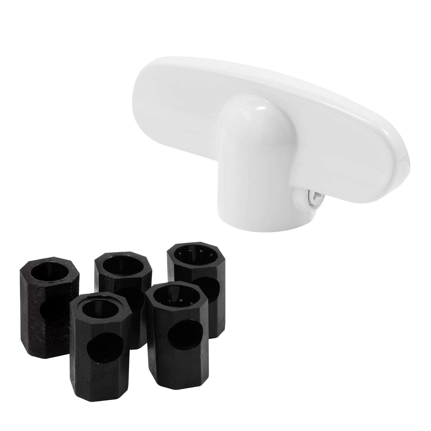 Prime-Line 2.4 in. L Die-Cast White Zinc Universal Casement Tee Handles ...