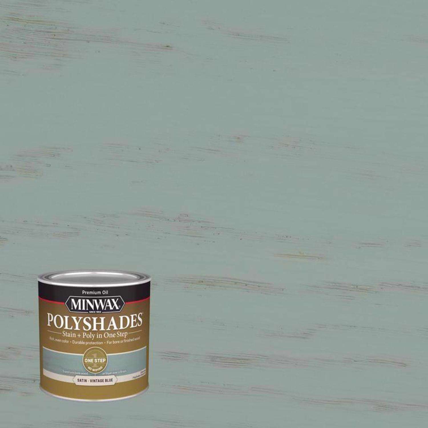 Minwax Polyshades Semi-Transparent Satin Vintage Blue Oil-Based Stain ...