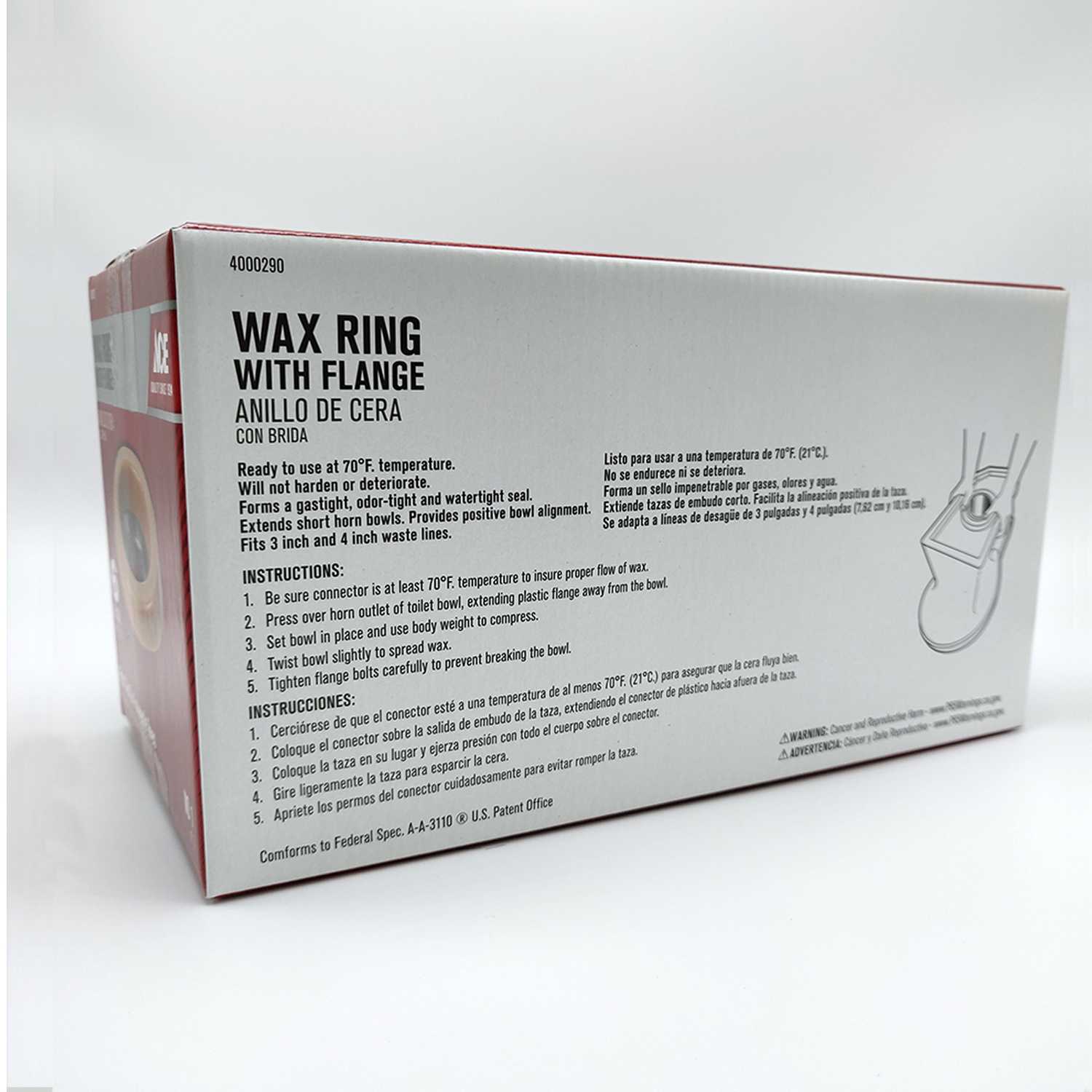 Ace Wax Ring with Flange For 3 in. and 4 in. Waste Lines - Ace Hardware